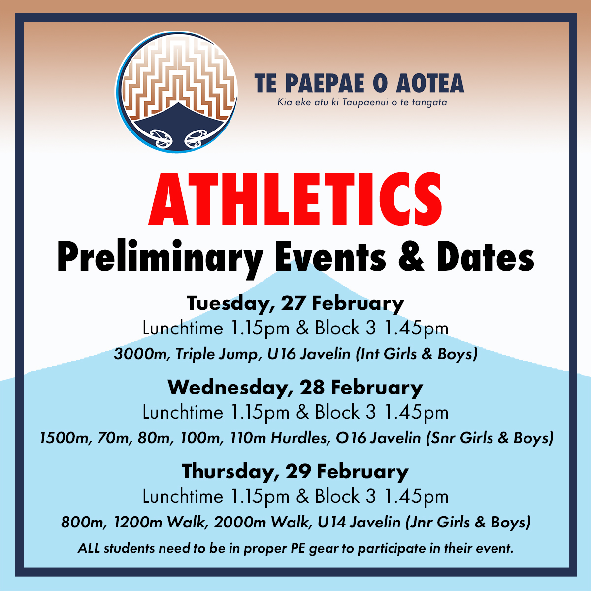 Athletics | Te Paepae O Aotea